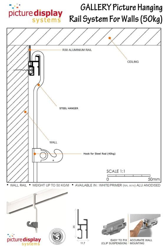 GALLERY Steel Vertical Rod 200cm