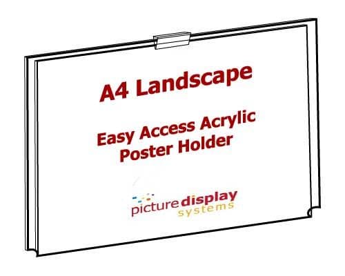 Wall Mounted Cable Poster Display Kit 3 x A4 Landscape Pockets