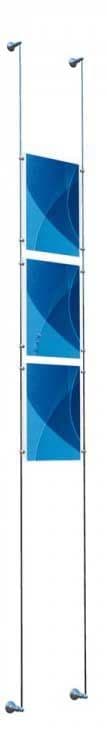 Wall Mounted Cable Poster Display Kit 3 x A4 Portrait Pockets