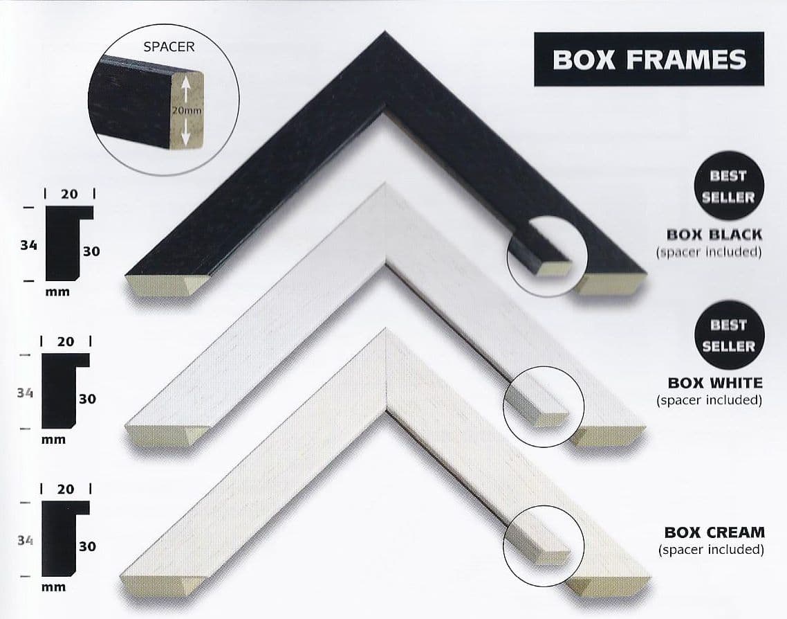 Wooden Box Frame Black 60x80cm Collection Only