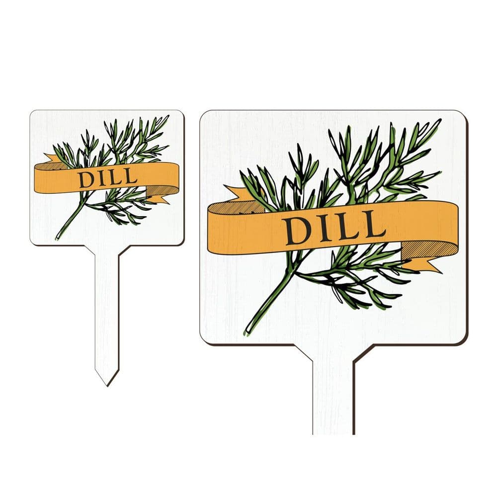 Dill White Garden Planter Sign