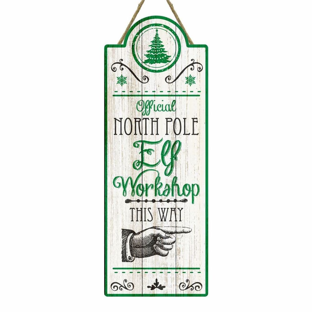 Elf Workshop Christmas Tall Sign