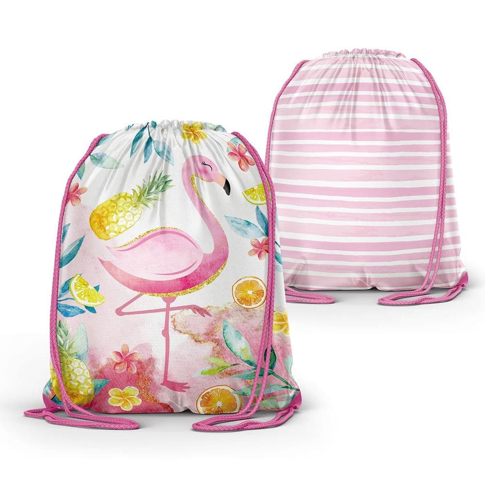 Flamingo Pattern Drawstring Bag