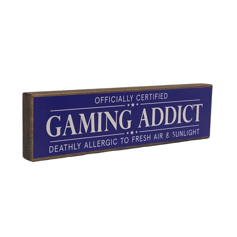 Gaming Addict Mini Rustic Wood Sign