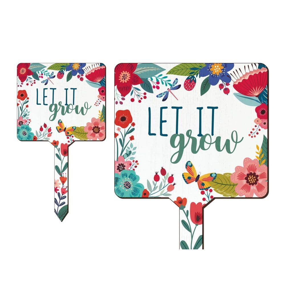 Let It Grow Floral Planter Sign