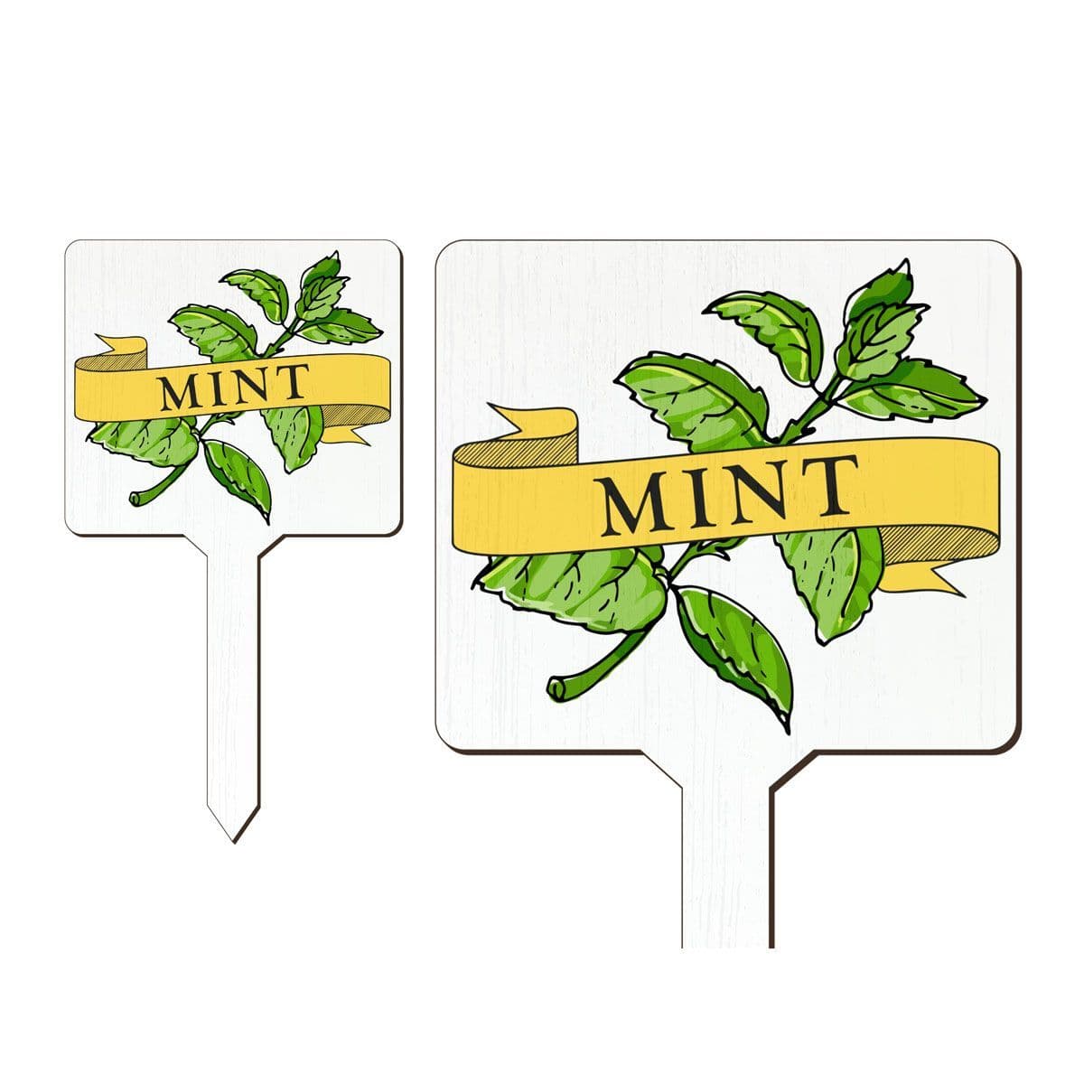 Mint White Garden Planter Sign