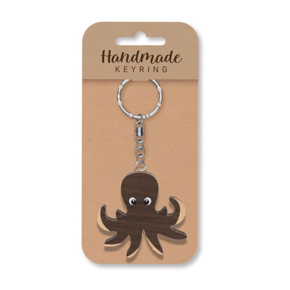 Octopus Wooden Keyring