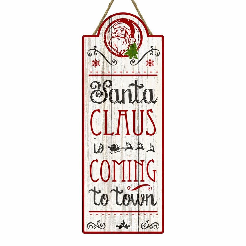 Santa Claus Is Coming To Town Christmas Tall Sign