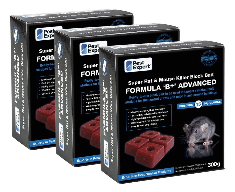 Pest Expert Formula B Mouse Poison Bait Blocks 900g 45 blocks
