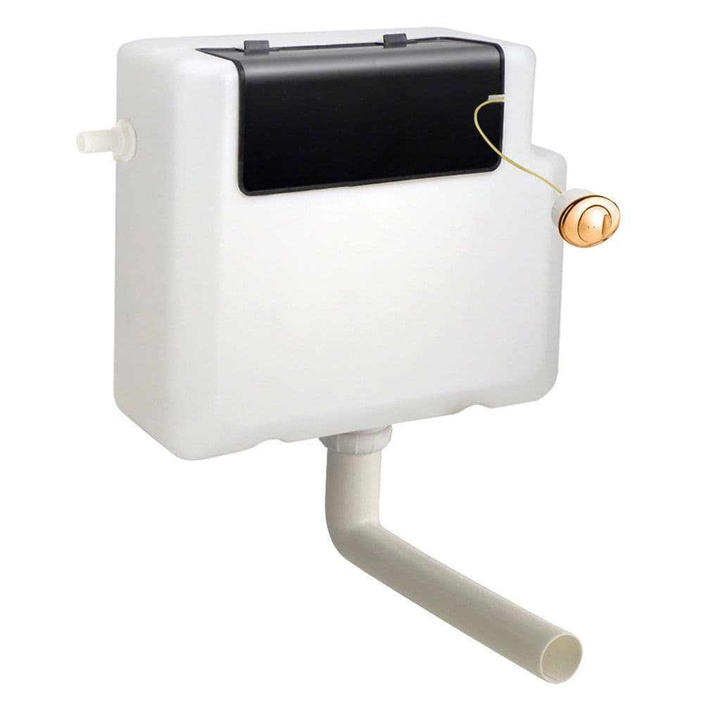 Concealed Dual Flush Toilet Cistern 6L with 24ct Gold Plated Dorato Button