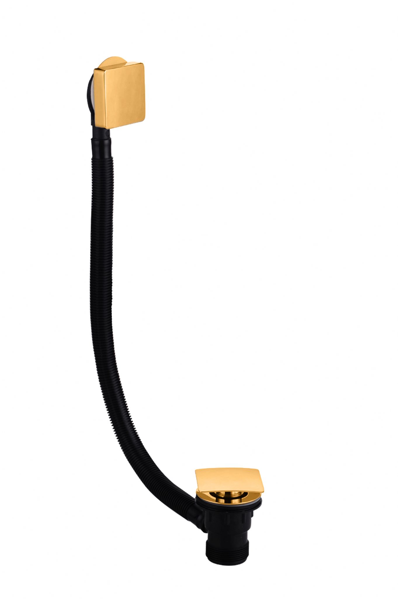 Square Bath Click Clack Waste & Overflow in 24ct Gold Plate by DoratO