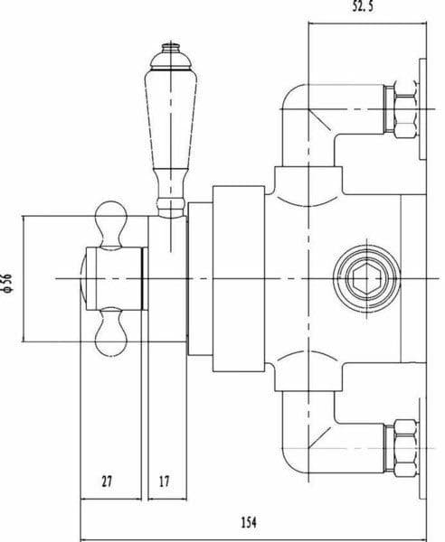 Traditional Twin Exposed Thermostatic Shower Valve 24ct Gold plated ...