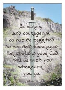 Pack of 10 Pocket Cards - Be strong and courageous PKTJCP19