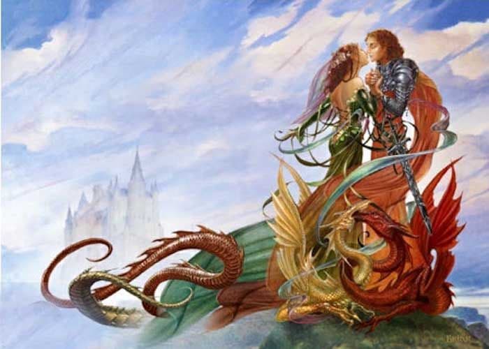 Dragon Handfasting Pagan Greeting Card by Briar