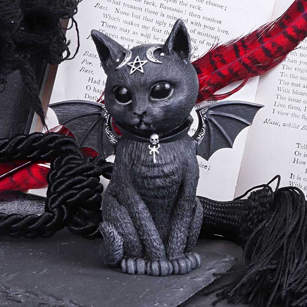 Malpuss Winged Occult Cat Figurine by Nemesis Now | Gothic Home & Gifts