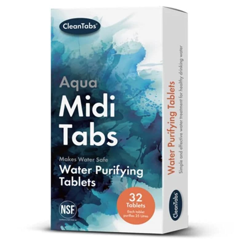 Clean Tabs Aqua Midi Water Purifying Tablets (32) - Grasshopper Leisure