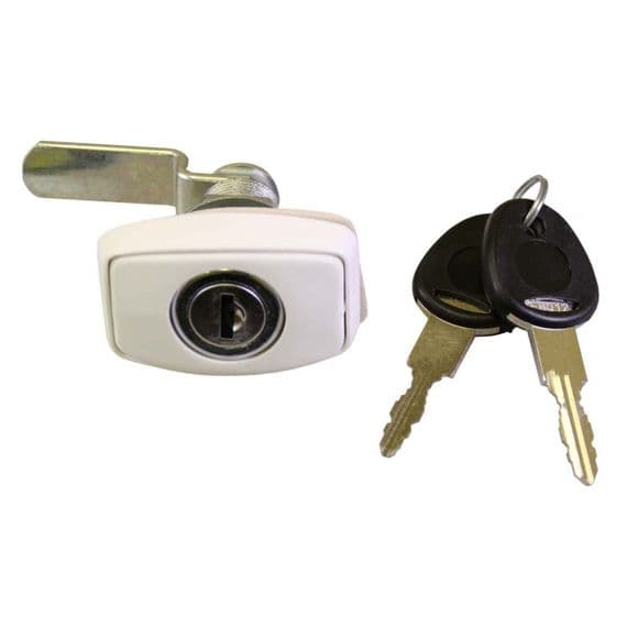 FAP Rectangular Push Lock (Black Or White), Caravan & Motorhome Locks ...