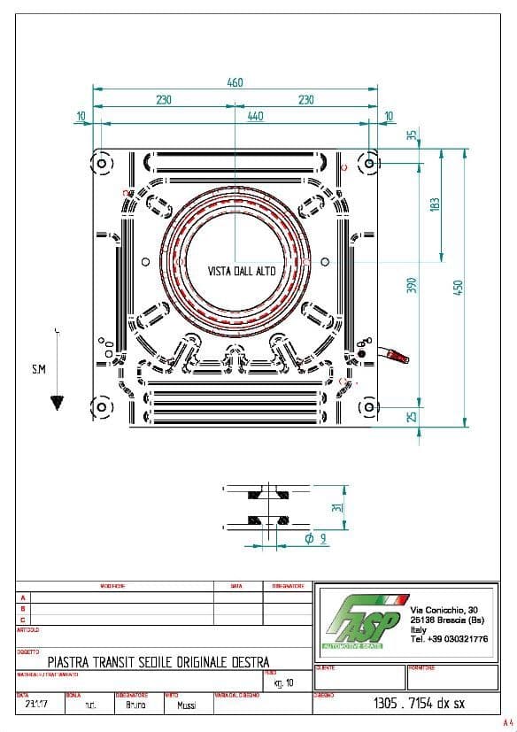FASP Ford Transit 2014+ Passenger Seat Swivel Base Plate Turntable ...