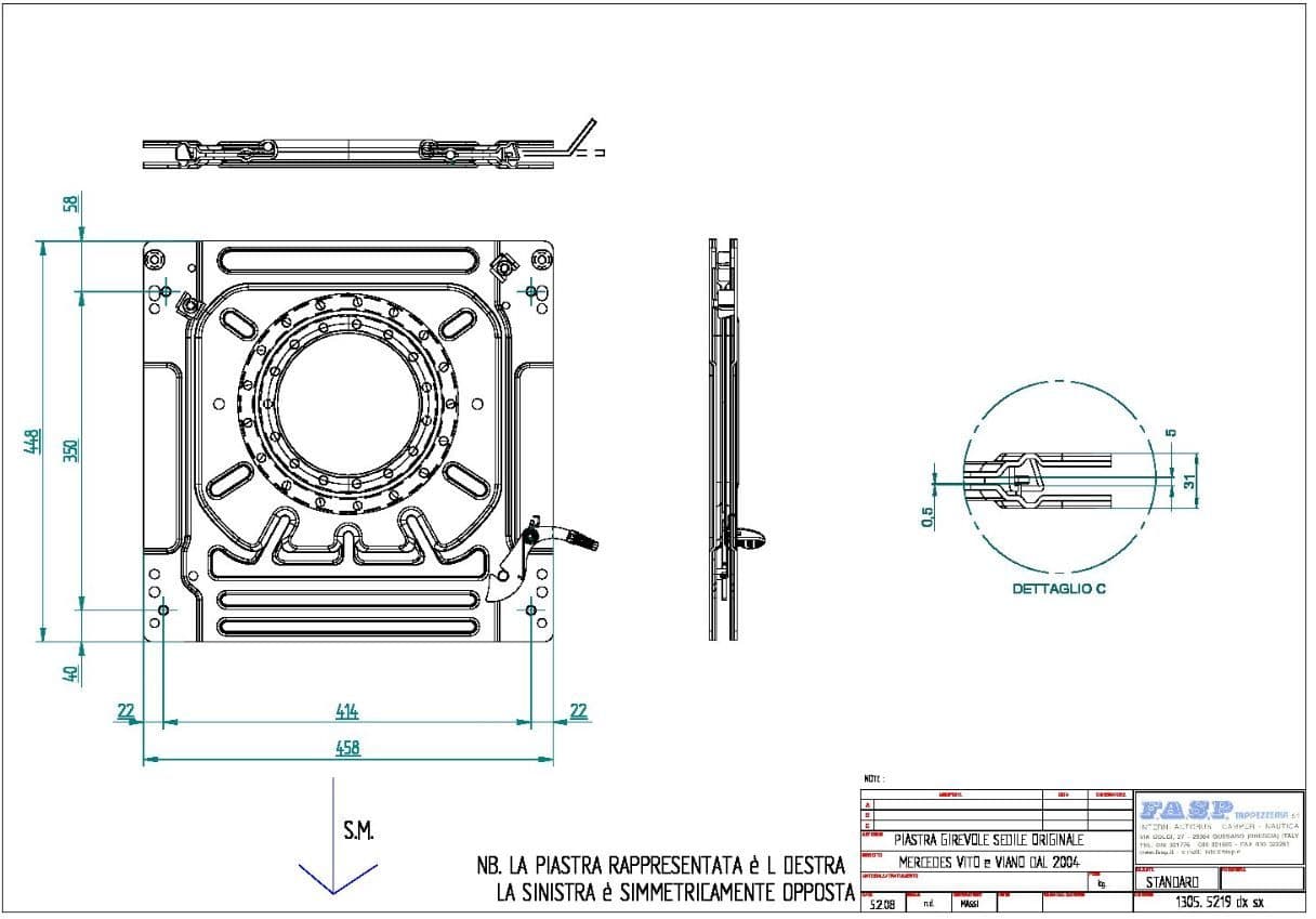 FASP Mercedes Vito / Viano 2004 - 2014 Passenger Side Swivel Seat Base ...