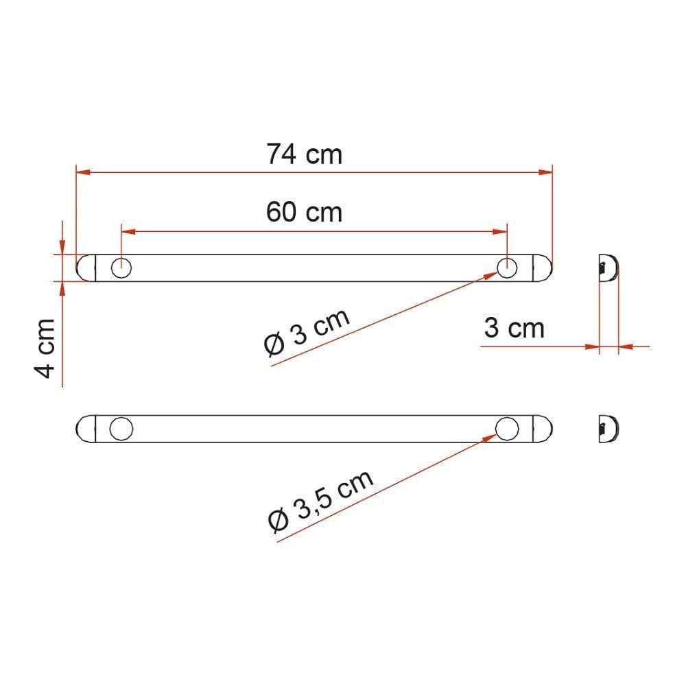 Fiamma Support Bar Kit For Carry-Bikes 98656B682 - Grasshopper Leisure