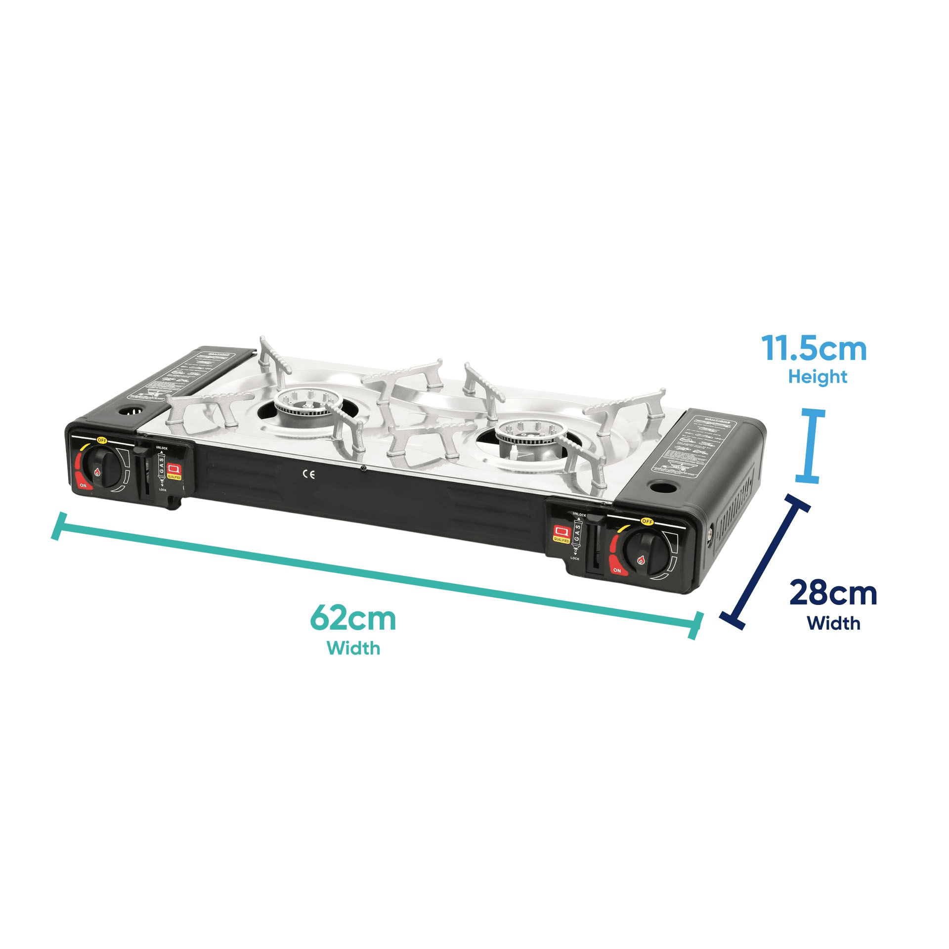 Leisurewize Double Burner Portable Gas Stove LW716 - Grasshopper Leisure
