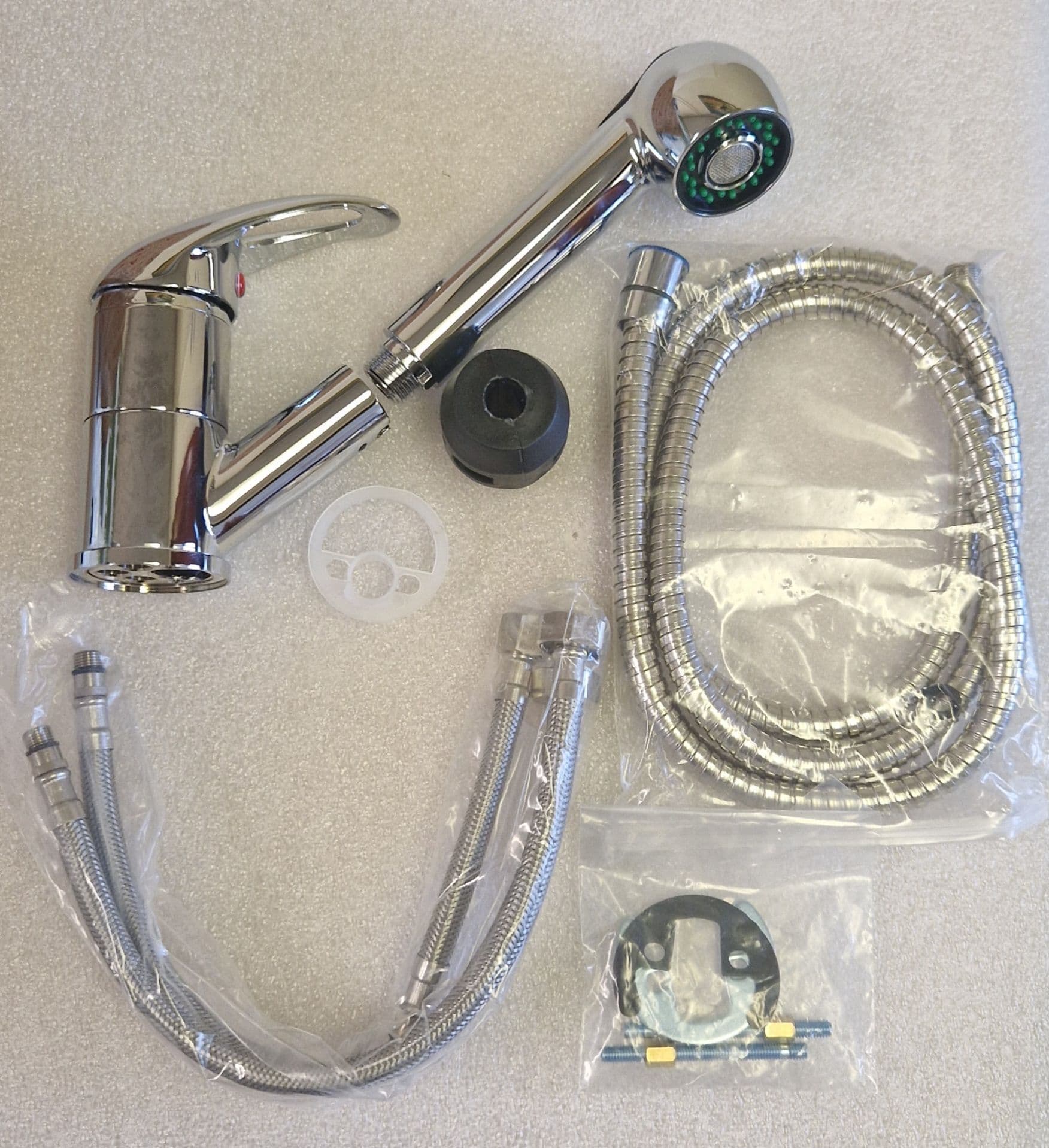 PLS Chrome Metal Single Lever Shower Tap - Grasshopper Leisure