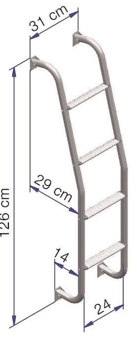 Thule 4 Step External Van Ladder 307490 - Grasshopper Leisure