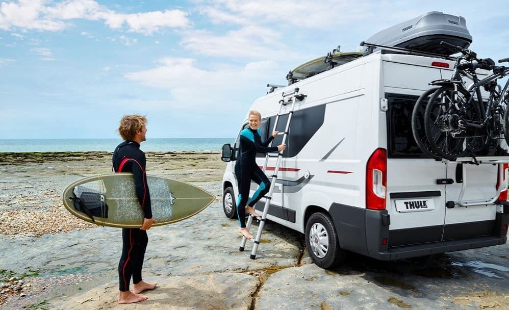 Thule Van Ladder 9 Steps Telescopic And Fixation Kit 301404, Campervan ...