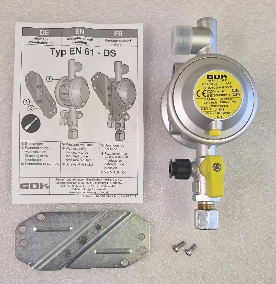 Truma GOK Euro Gas Bulkhead Regulator 10mm, 0129476, Campervan, Caravan ...