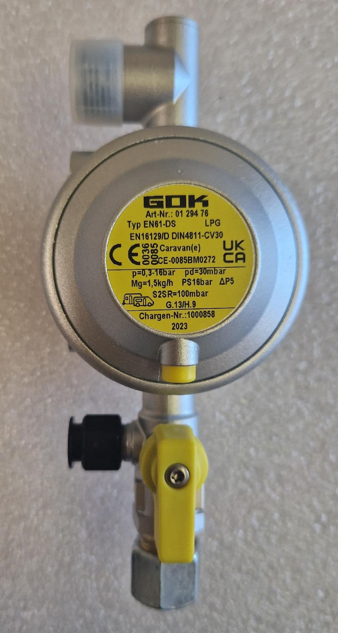 Truma GOK Euro Gas Bulkhead Regulator 10mm, 0129476, Campervan, Caravan ...