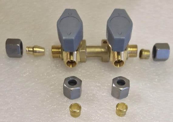 Truma VK2 8mm 2 Way Gas Manifold Valve With Brass Olives & Nuts ...