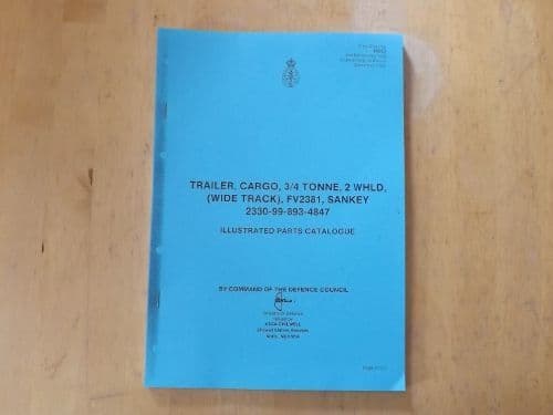 3/4 ton Widetrack trailer Illustrated parts list MK1 and MK11 c