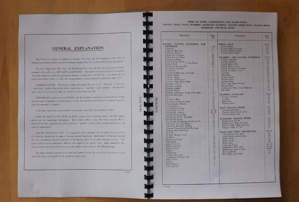AEC 6x4 Truck Spare parts list A E C Militant MK1