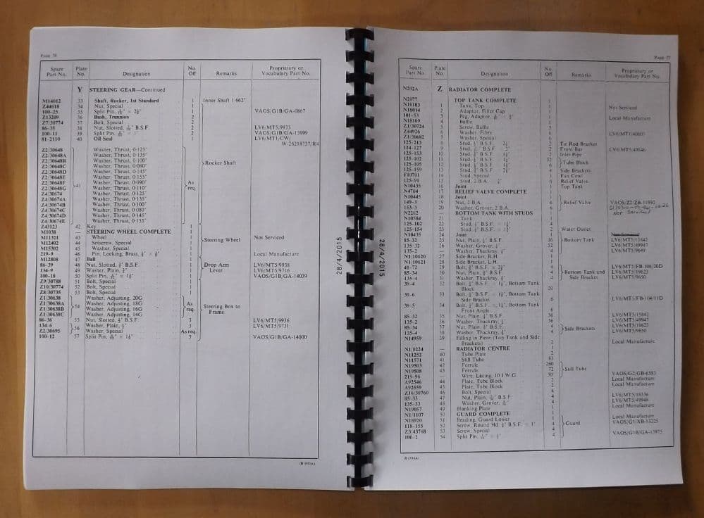AEC 6x4 Truck Spare parts list A E C Militant MK1