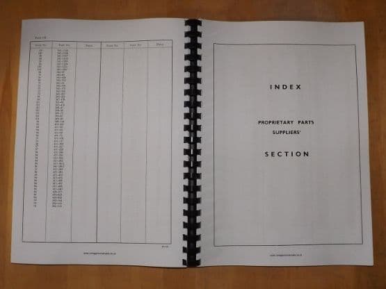 AEC Matador 0853 Spare parts list