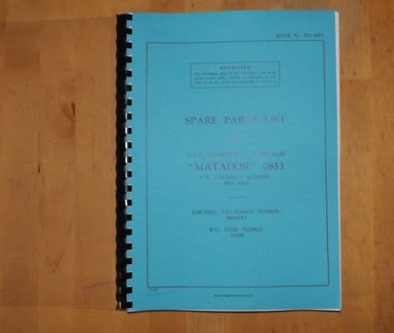 AEC Matador 0853 Spare parts list