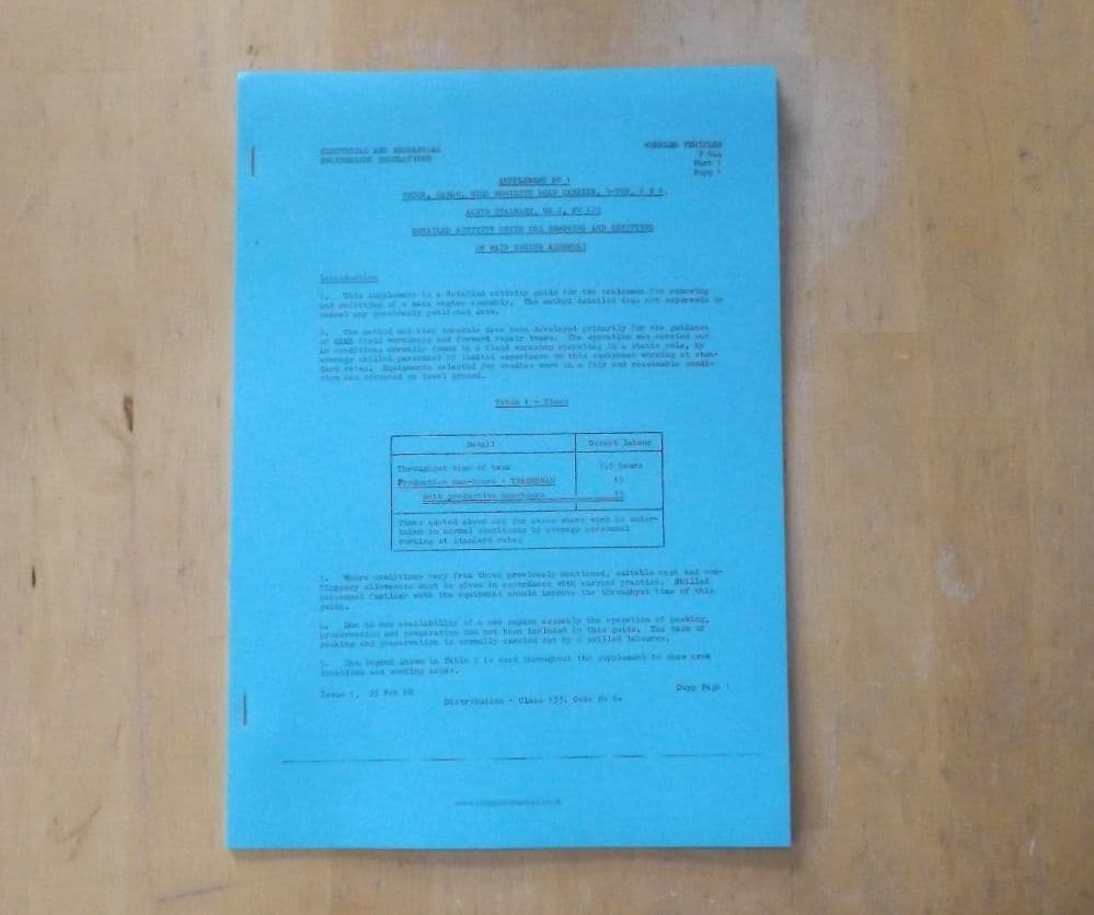 Alvis Stalwart Mk2 FV622 Activity guide for removal and refitting of ...