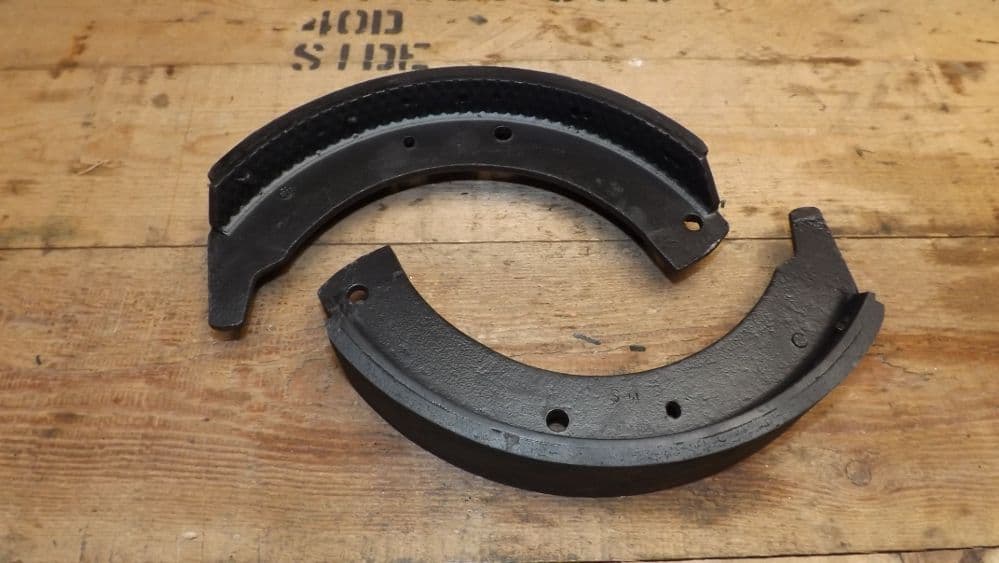 Austin Champ Front drivers brake shoes relined