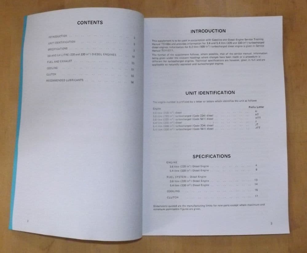 Bedford Turbo charged engines 330 220 3 6 5 4 litre