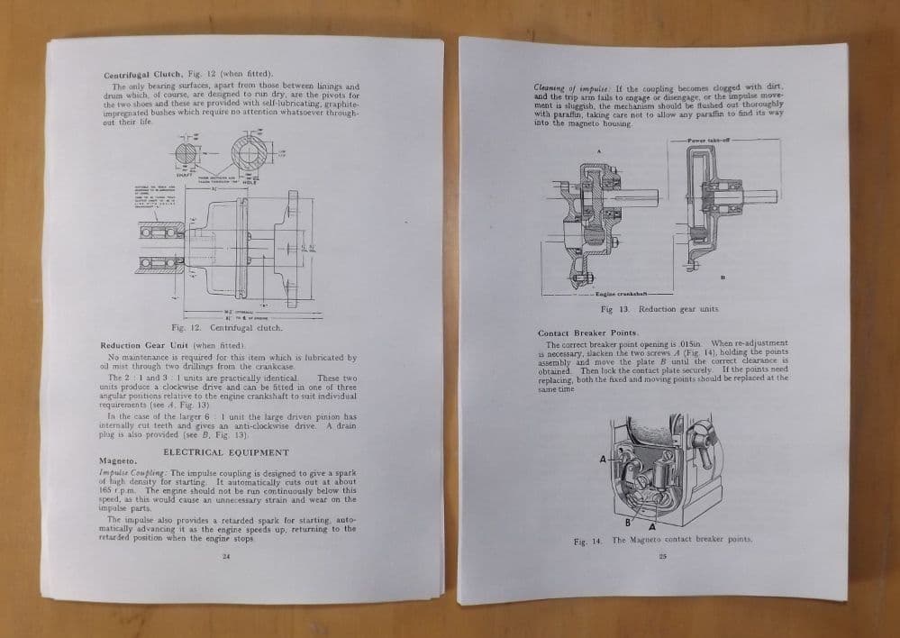 BSA Model A F E and G Power unit Instruction manual