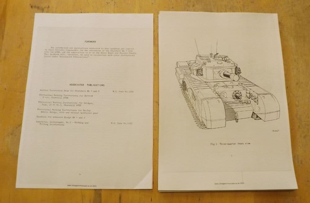 Churchill tank AVRE Dozer Fascine cradle User handbook
