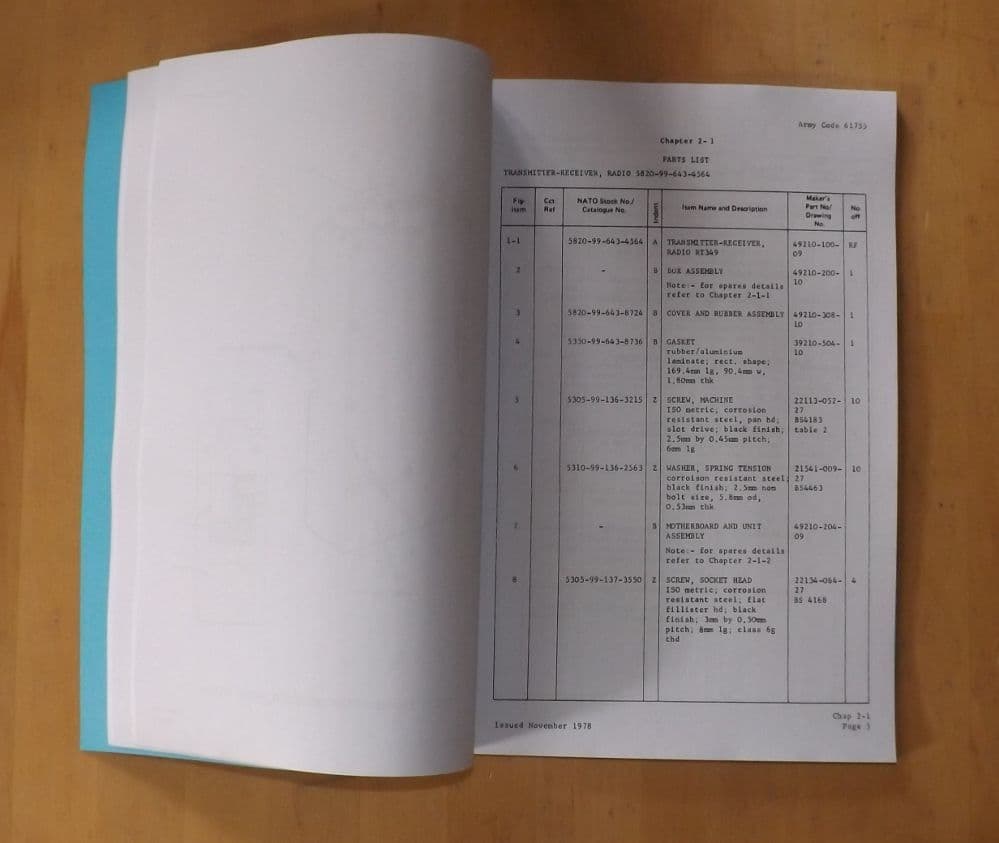 Clansman 349 Illustrated parts list