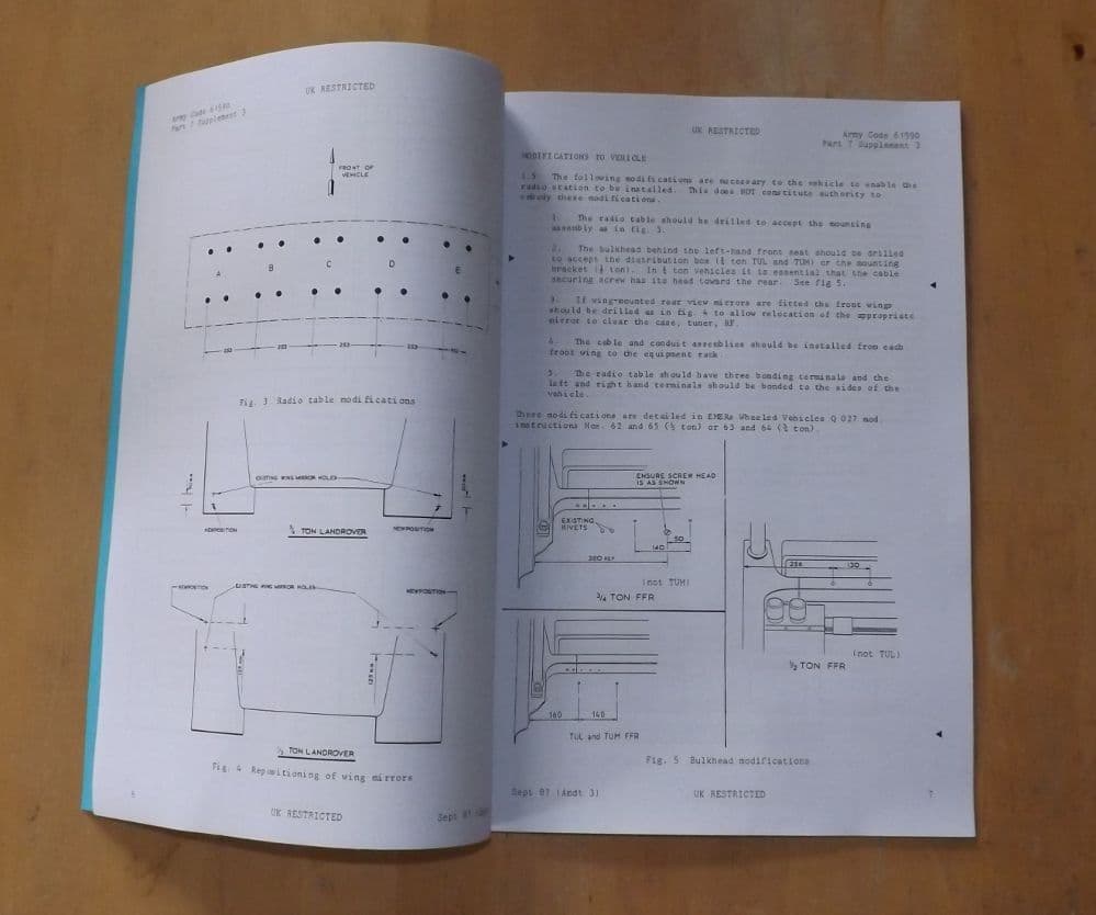 Clansman 353 fitted into Land Rover 1/4 ton and 3/4 ton User handbook 61590