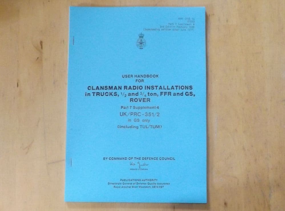 Clansman radio 351/2 into Land Rover Pt7 Supplement 4
