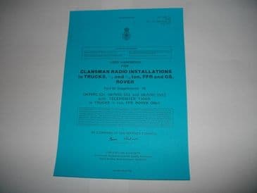 Clansman radio into 1/2 3/4 ton FFR and GS Rover UK/VRC321 353 353Z ...