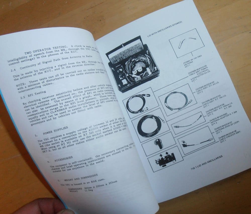 Clansman radio test kit User handbook Z4/6625-99-620-3592