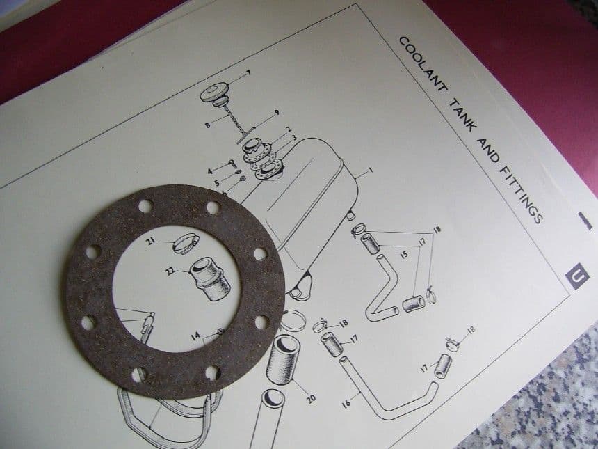 Coolant tank gasket