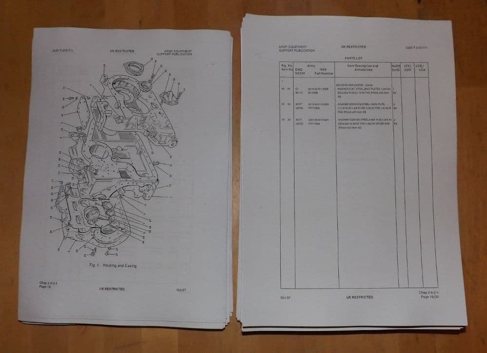 CVRT Common Items Illustrated parts list