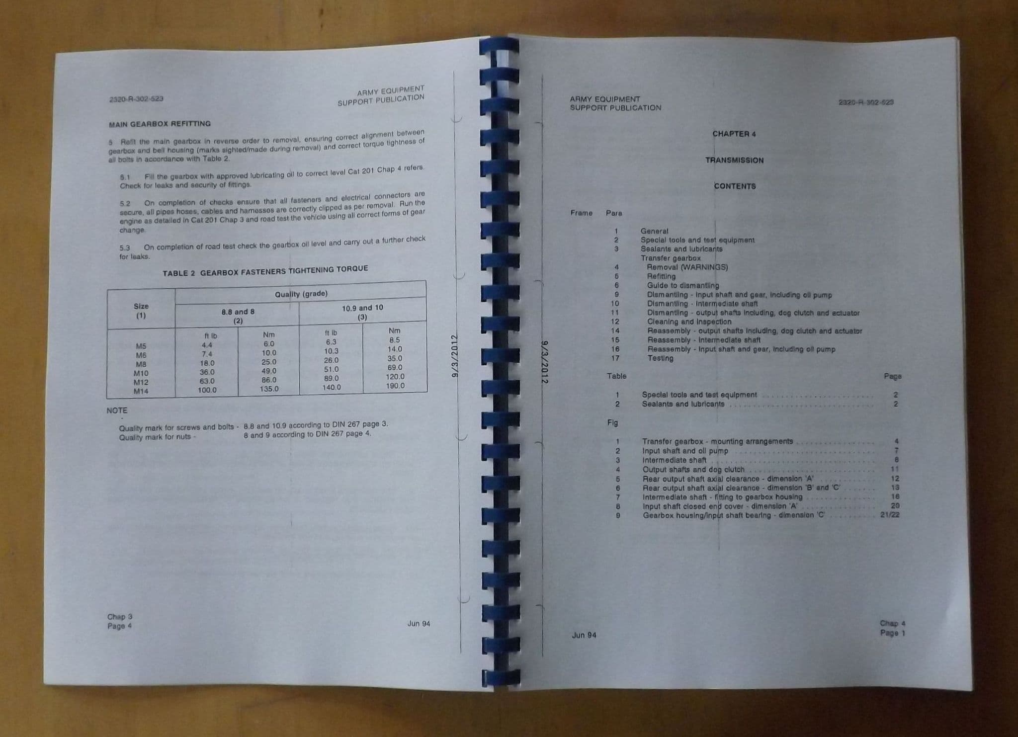 Foden 8x6 LHD 15 tonne Truck load handling Repair Instructions