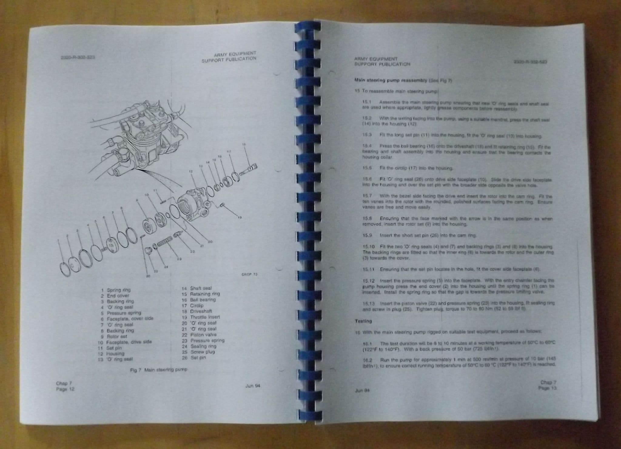 Foden 8x6 LHD 15 tonne Truck load handling Repair Instructions